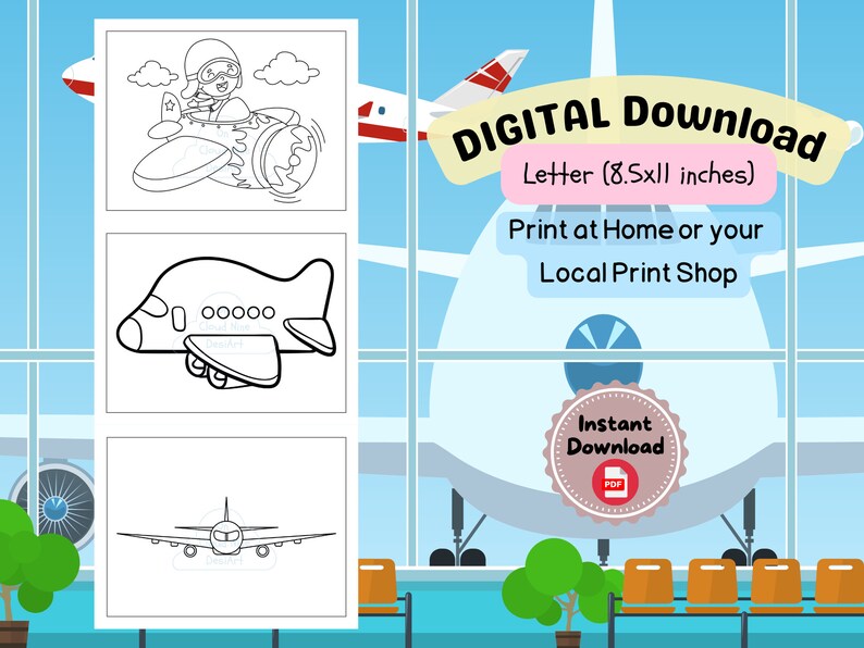 Planes Coloring Pages, Airplanes Coloring Book for Kids, Planes ...