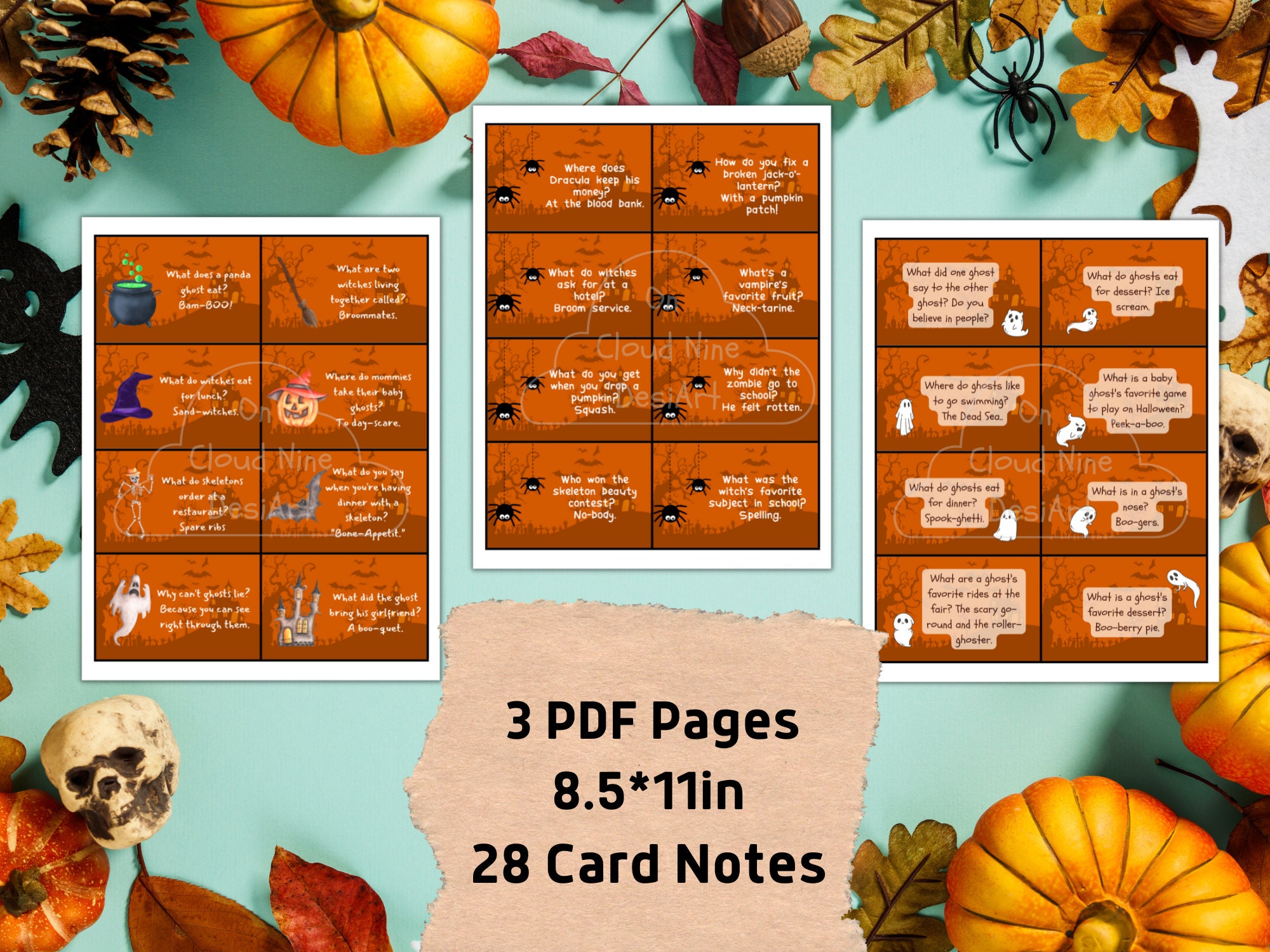 Halloween Lunchbox Notes for Kids, Printable Halloween Lunchbox Jokes ...