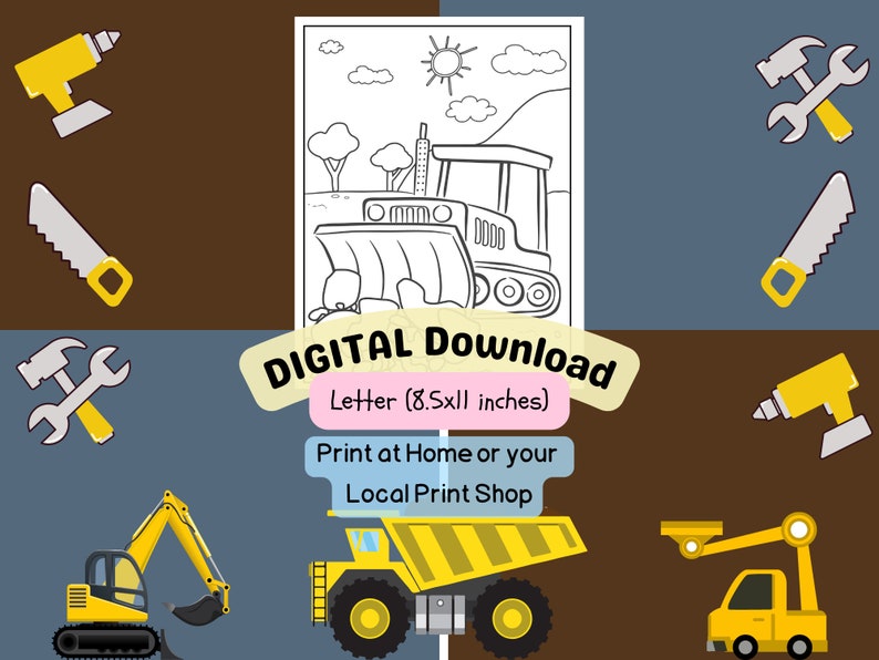 Construction Trucks Coloring Pages, Heavy Equipment Coloring Book Boys ...
