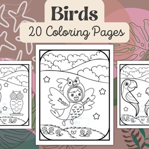 Birds Printable Coloring Pages, Birds Coloring Book Kids Bird, Bird ...