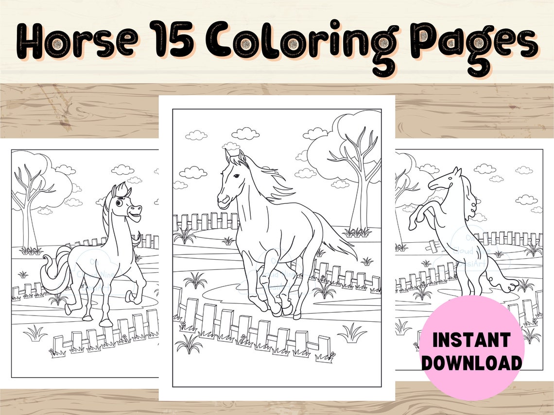 Horse Coloring Book, Pony Coloring Pages for Girls, Cute Horses ...