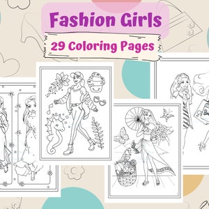 Fashion Girls Coloring Sheets, Fashion Girl Coloring Book for Kids ...