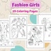 Fashion Girls Coloring Sheets, Fashion Girl Coloring Book for Kids ...