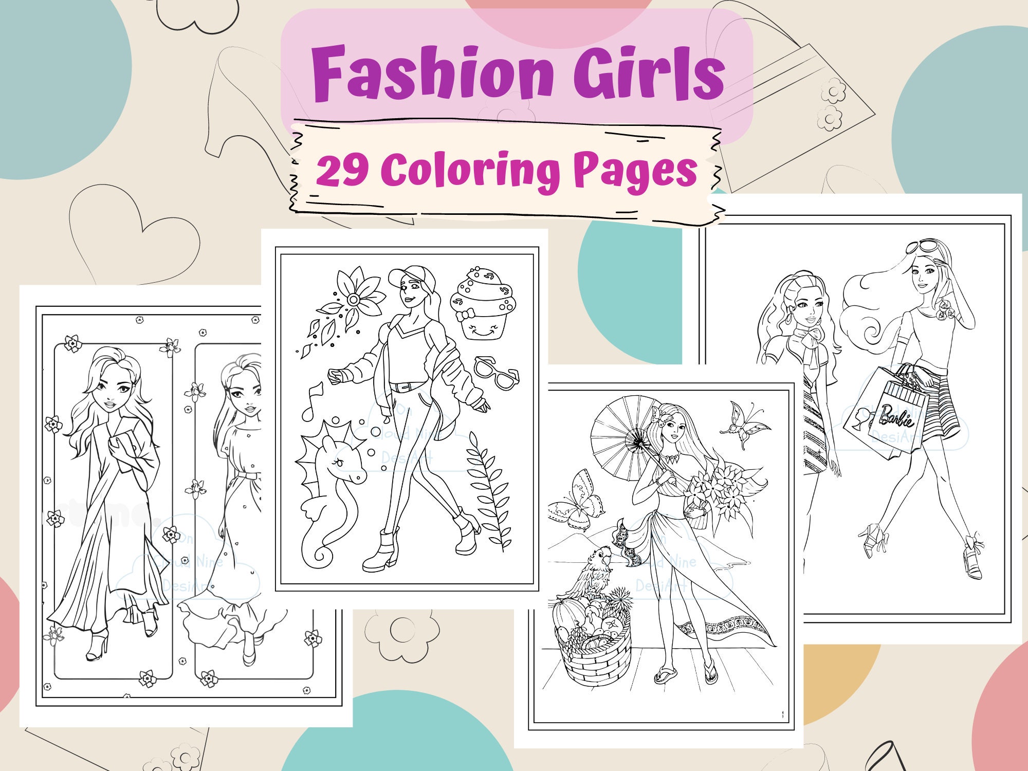 Fashion Girls Coloring Sheets, Fashion Girl Coloring Book for Kids ...