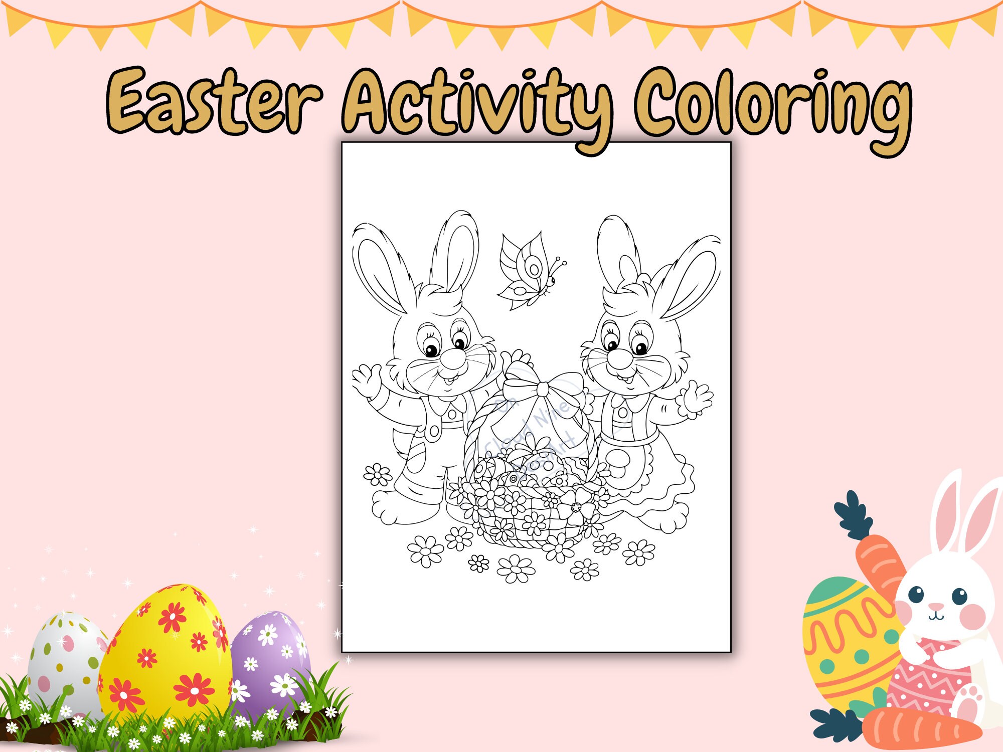 Easter Printable Coloring Pages for Kids, Boys, Girls Easter Bunny Egg ...