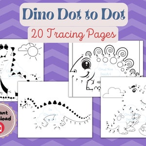 Dinosaur Tracing Pages for Kids, Dinosaur Dot to Dot Tracing Page ...