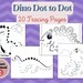 Dinosaur Tracing Pages for Kids, Dinosaur Dot to Dot Tracing Page ...