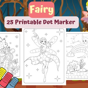 Fairy Dot Marker Pages for Kids, Dot to Dot Coloring Pages, Magical ...
