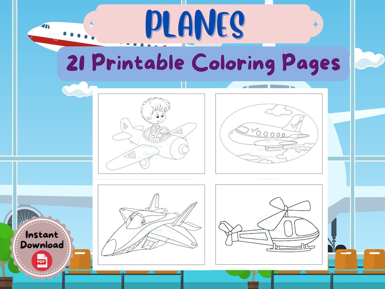 Planes Coloring Pages, Airplanes Coloring Book for Kids, Planes ...