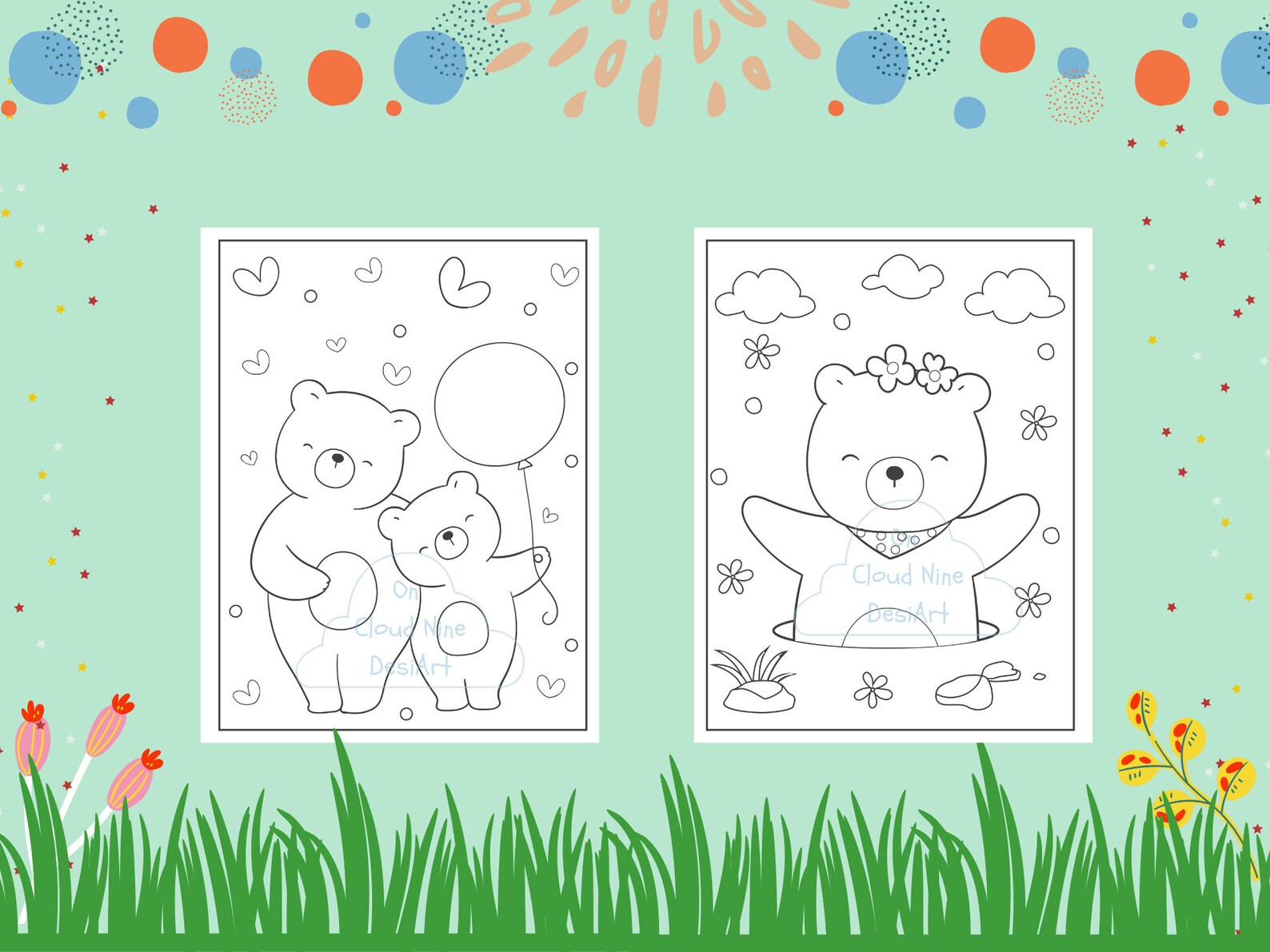 Bear Coloring Pages, Bear Coloring Book for Kids, Bear Printable ...