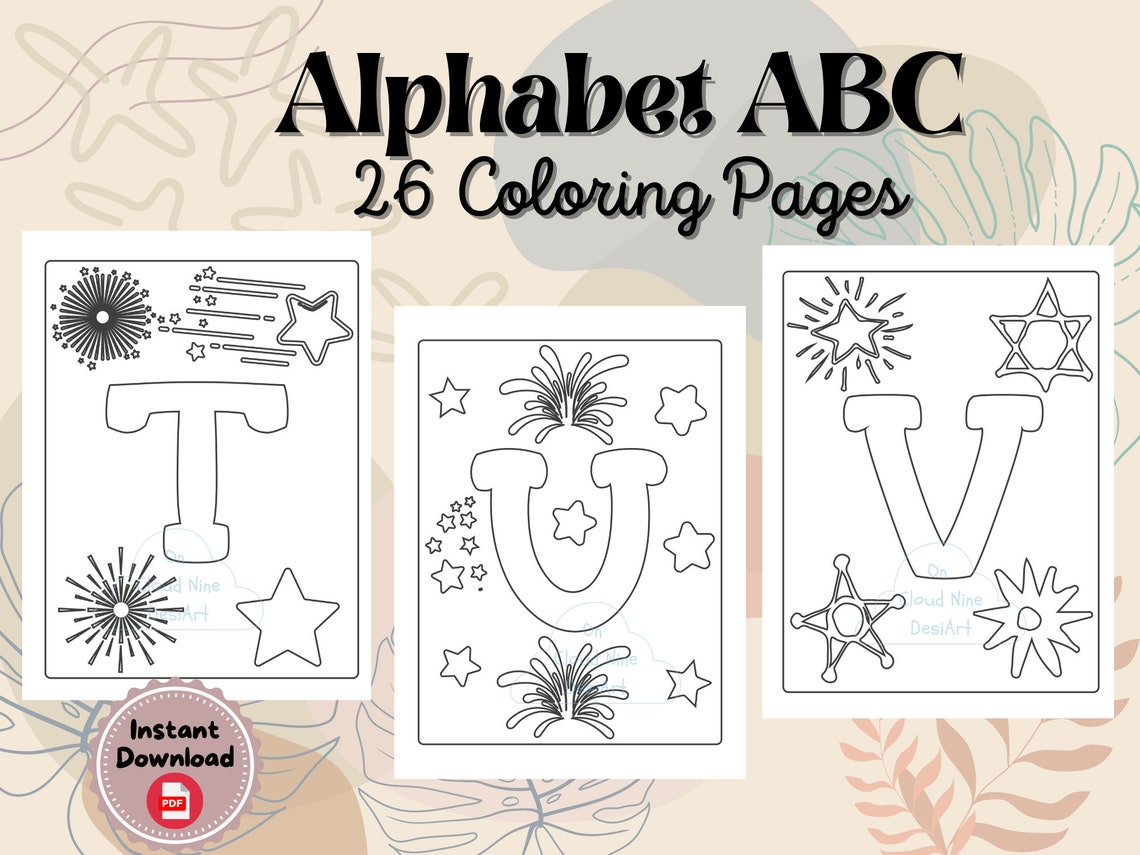 Alphabet ABC Coloring Pages, Alphabet Letters Coloring Book, Learning ...