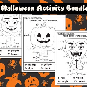 Halloween Activity Book Bundle Sheets, Halloween Indoor Fun Games for ...