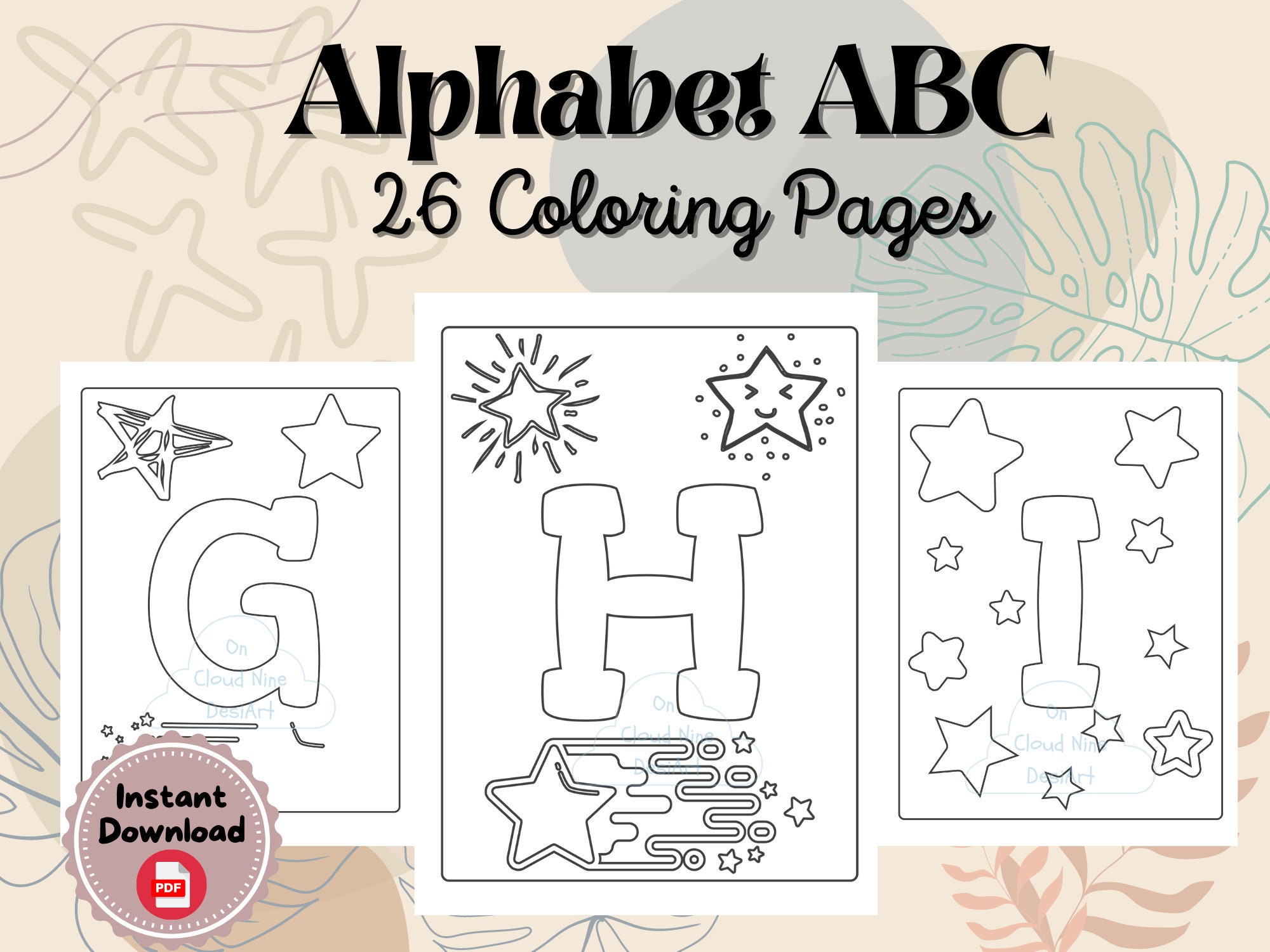 Alphabet ABC Coloring Pages, Alphabet Letters Coloring Book, Learning ...