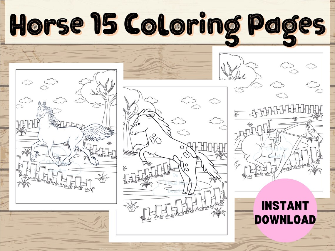 Horse Coloring Book, Pony Coloring Pages for Girls, Cute Horses ...