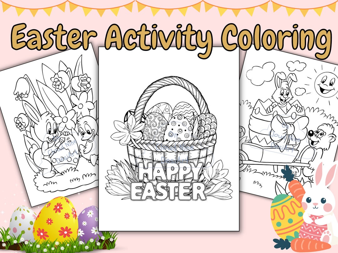 Easter Printable Coloring Pages for Kids, Boys, Girls Easter Bunny Egg ...