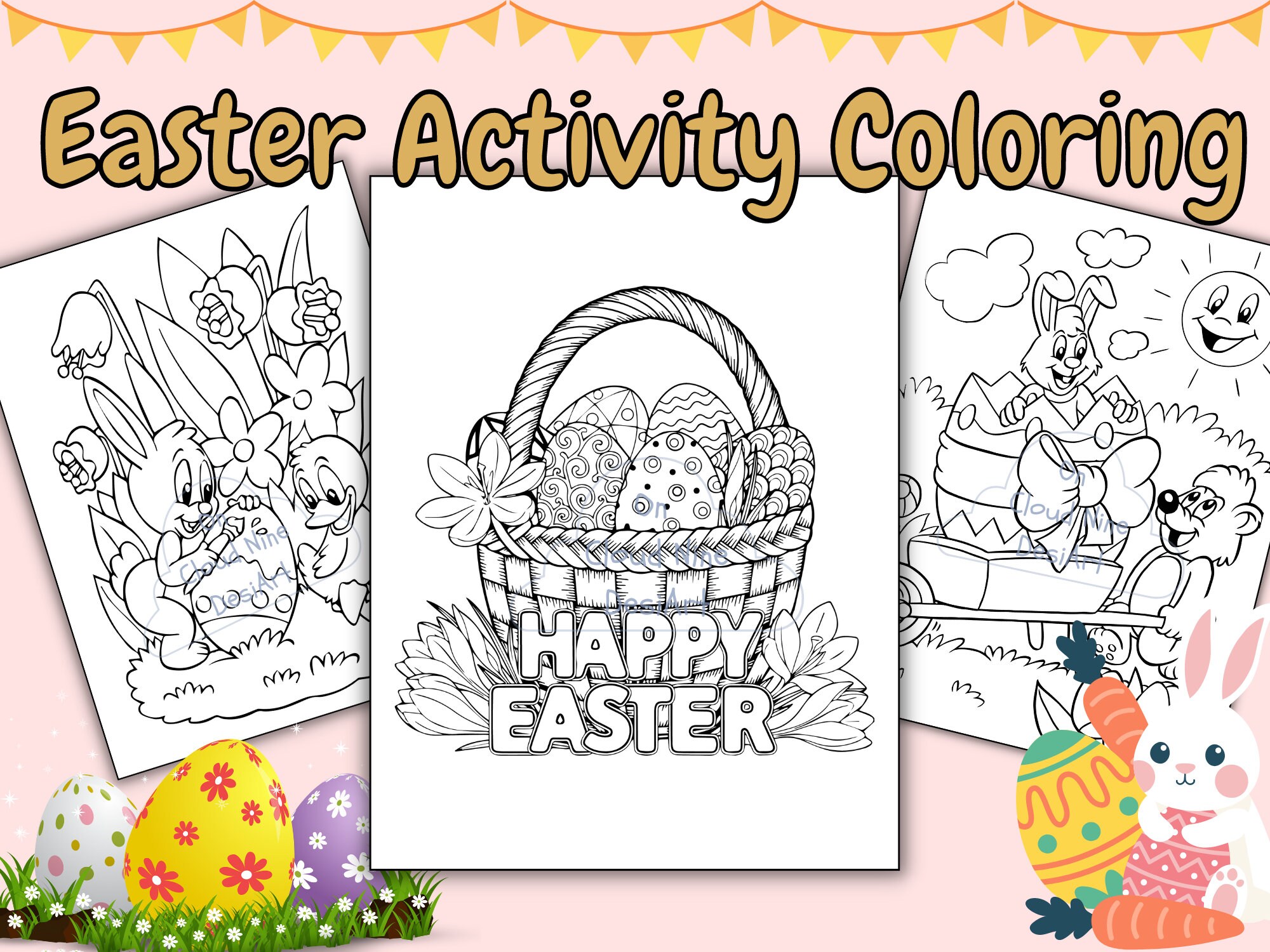 Easter Printable Coloring Pages for Kids Boys Girls Easter - Etsy