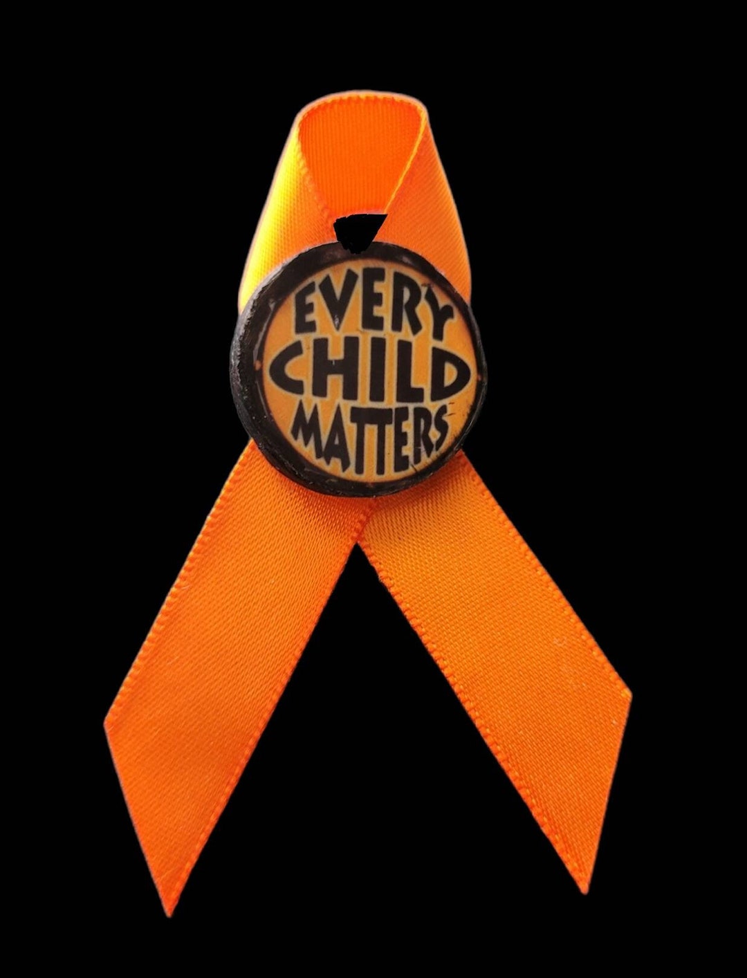 Orange Shirt Day Pin: Indigenous Made - Wood Ribbon Lapel Pin for Truth ...