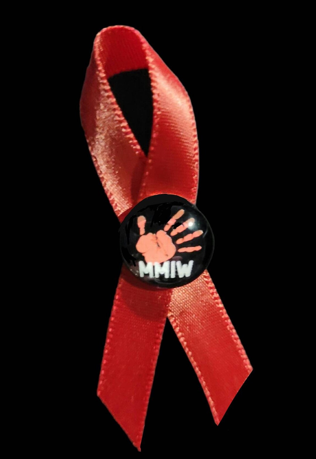 MMIW Awareness Ribbon Pin: Red Satin With Glass Dome - Etsy