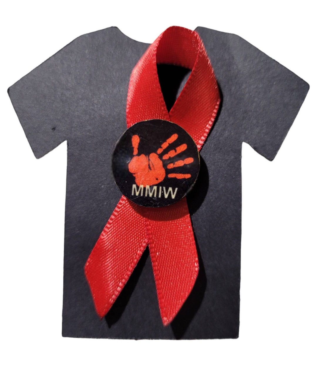 Murdered & Missing Indigenous Women- MMIG Awareness Ribbon With Wooden ...