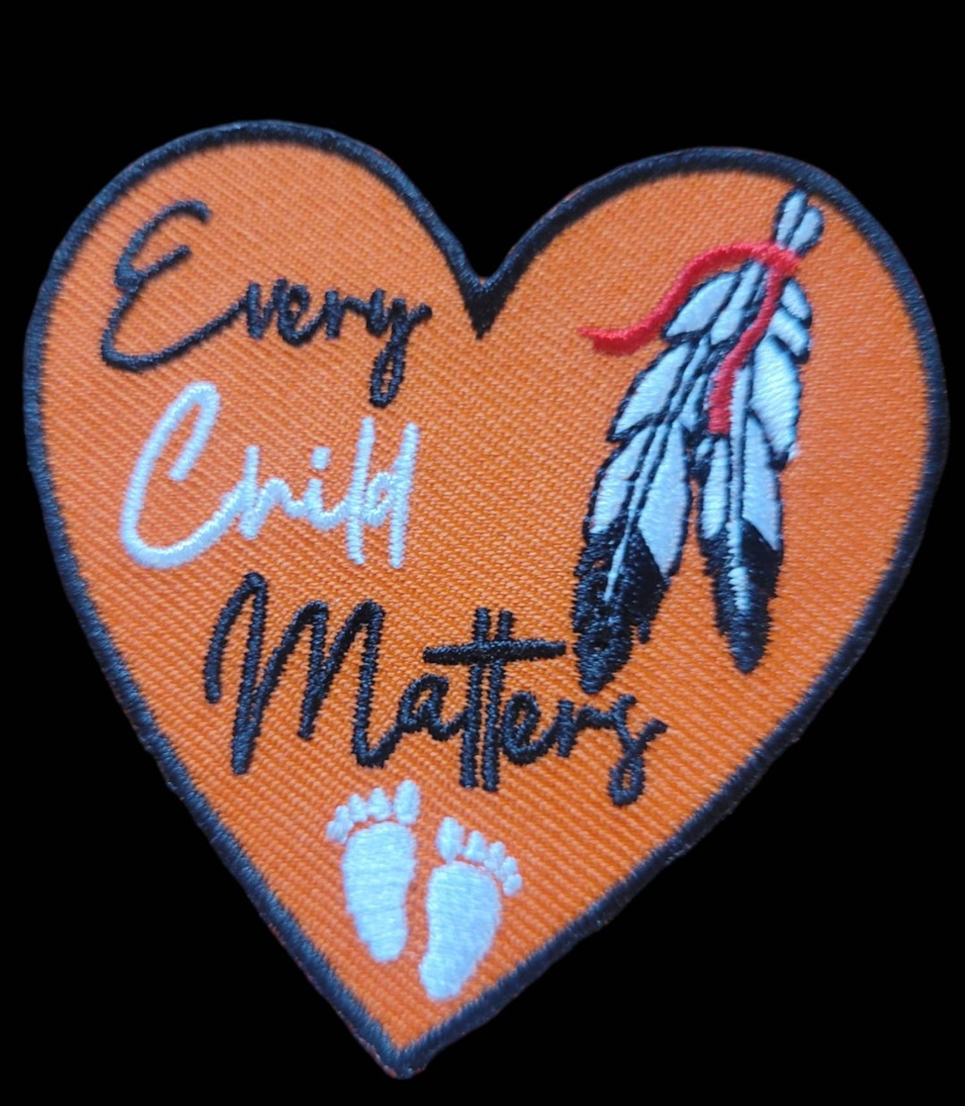 First Nations Every Child Matters Heart Shaped 3 Orange Embroidered ...