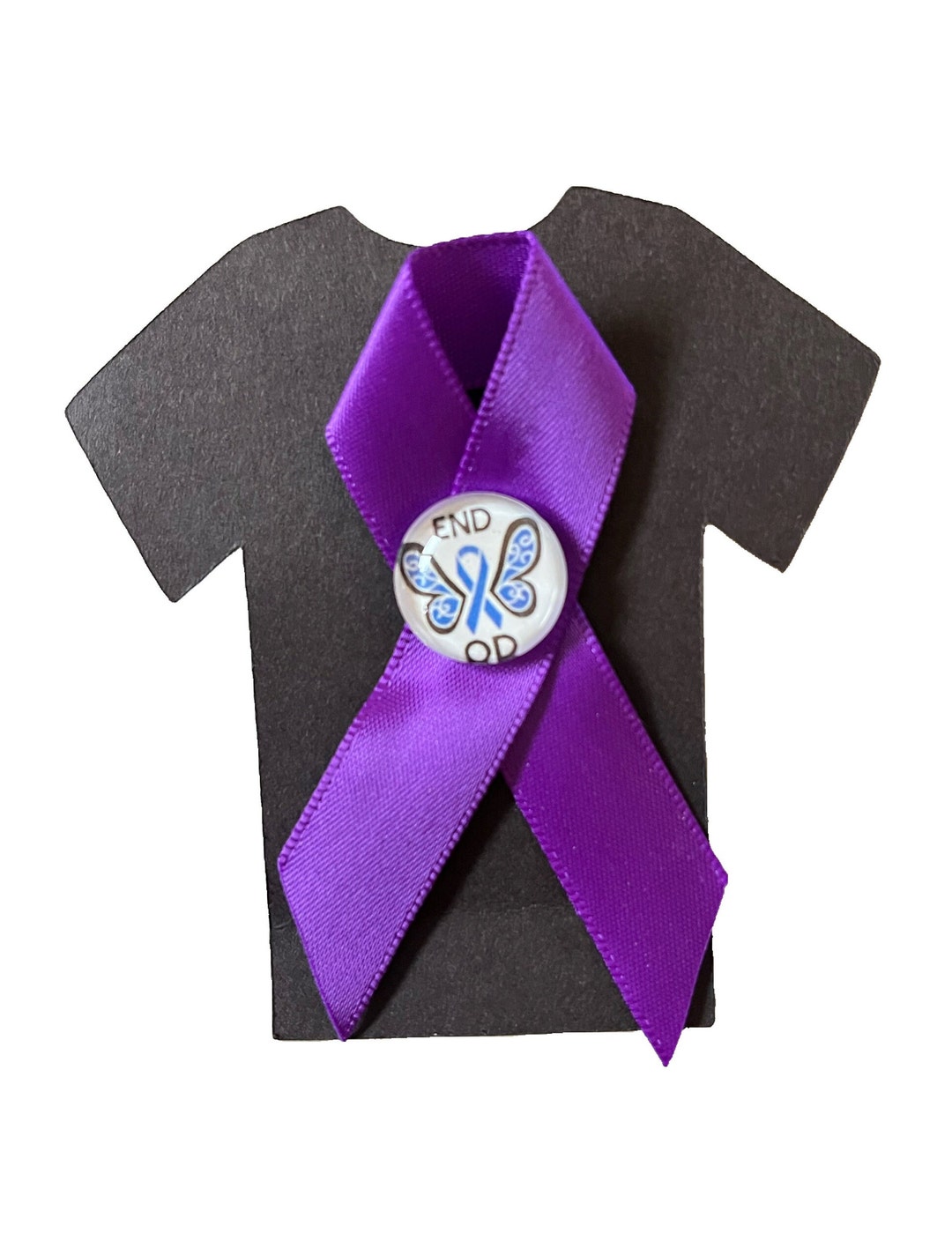 End Overdose Purple Awareness Ribbon (butterfly) - Addiction Recovery ...