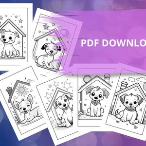 Adorable Puppy Coloring Pages Bundle 6 Printable Designs for Kids and ...