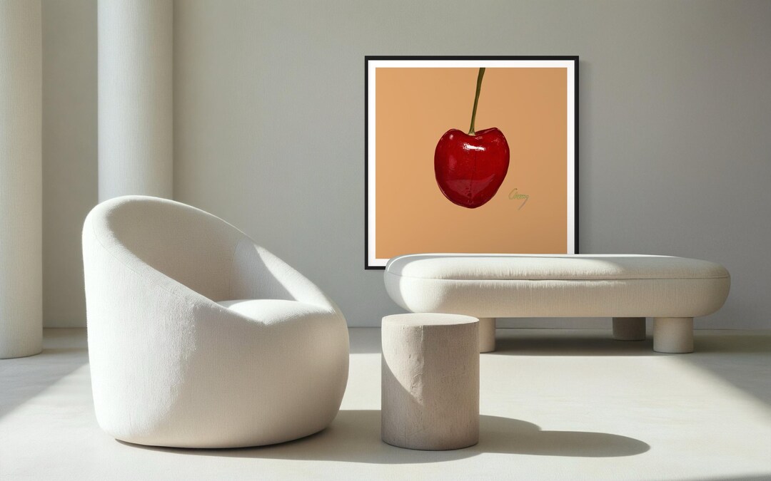 Cherry Still Life Art, Fruit Illustration, Realistic Art, Modern Wall ...