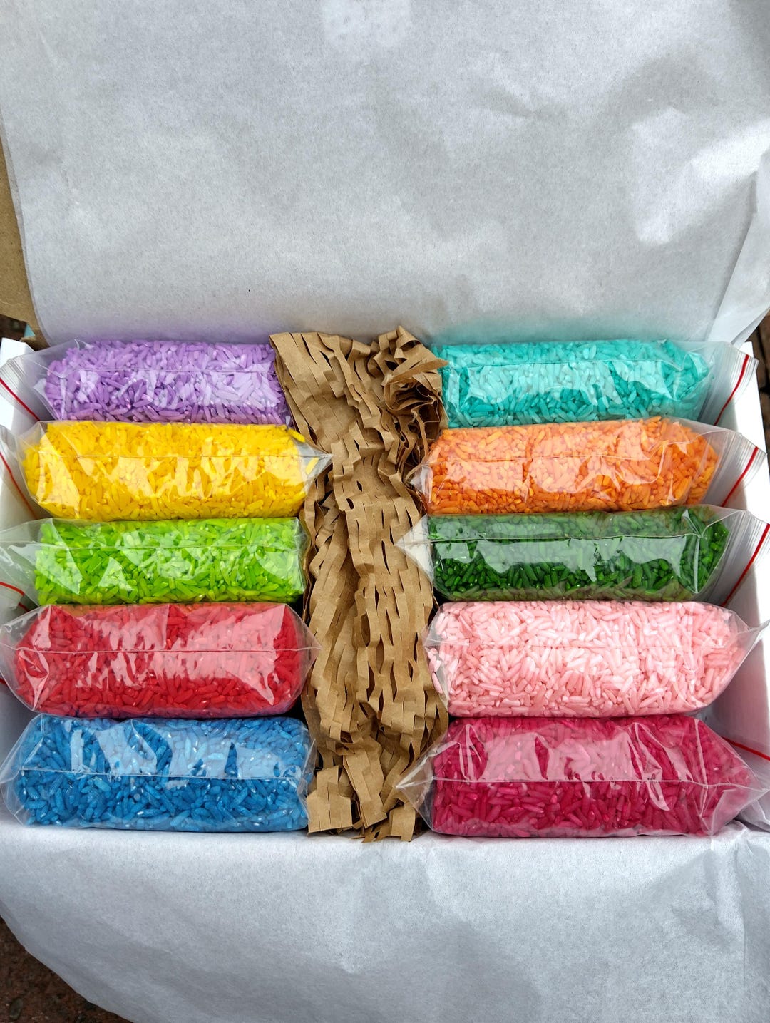 10 Bags of Coloured Rice Rangoli Coloured Rice Vibrant Colours Hand ...