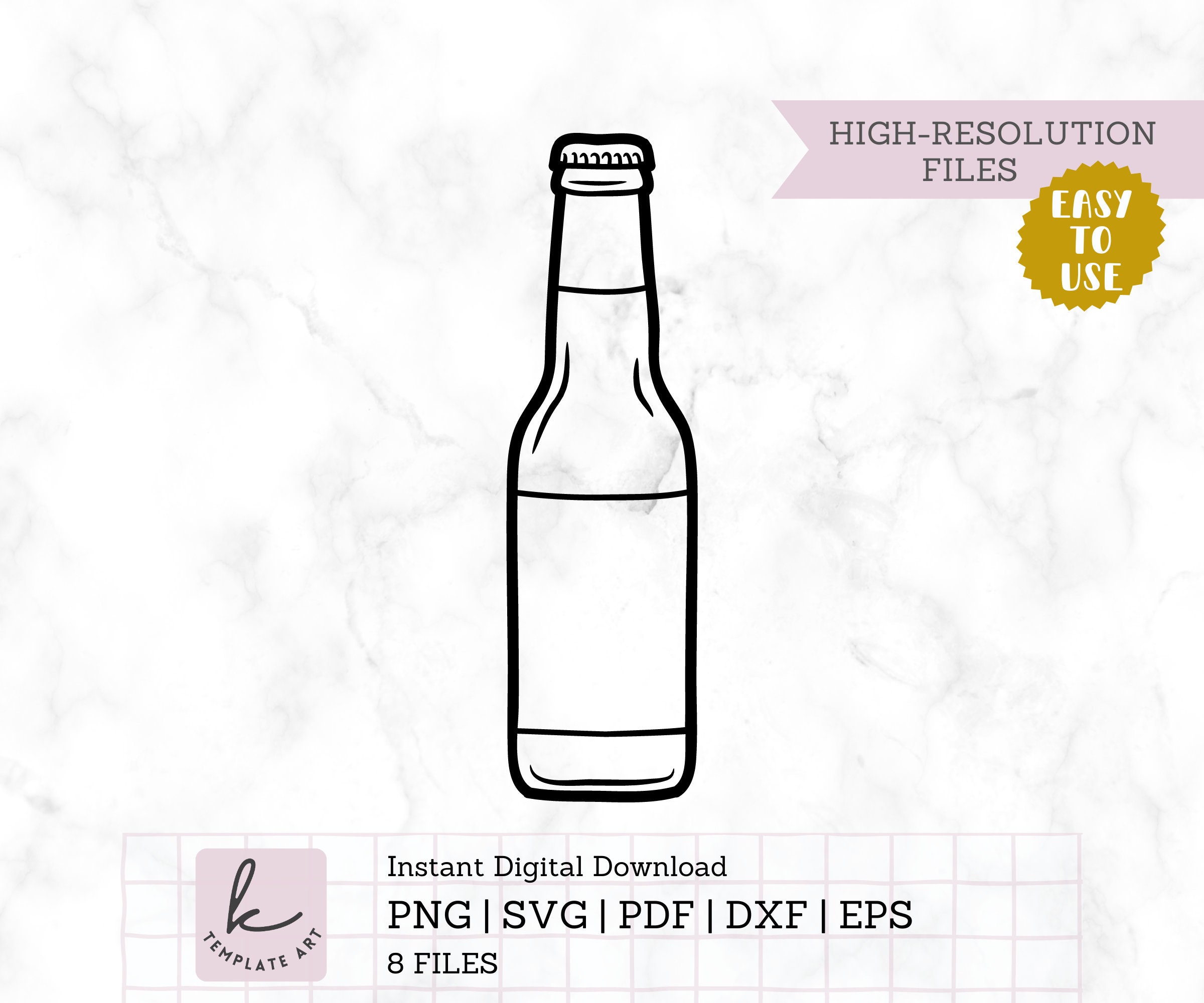 Beer Bottle Svg File for Craf Art, Beer Cut File, Alcohol Png, Outline Bottle Beer, Oktoberfest ...