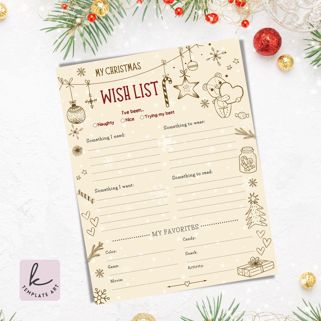 Christmas Wish List for Teen Png, Holidays Wish List Jpg, Teddy Bear ...