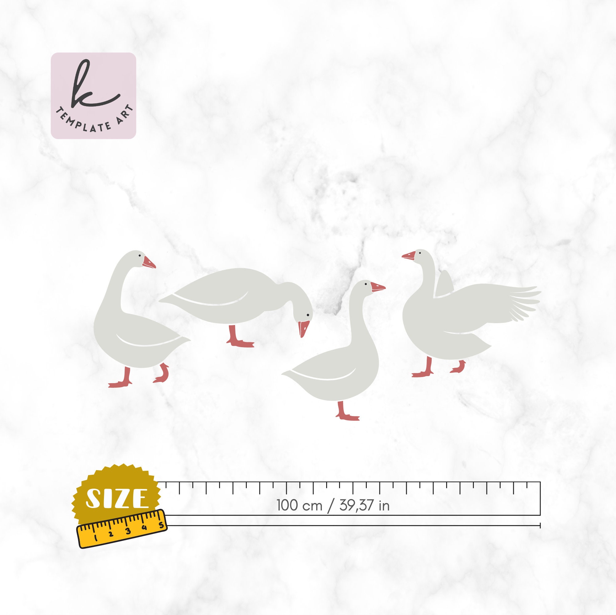 Cheerful Illustration Grey GEESE Svg File for Craft Art 1st - Etsy