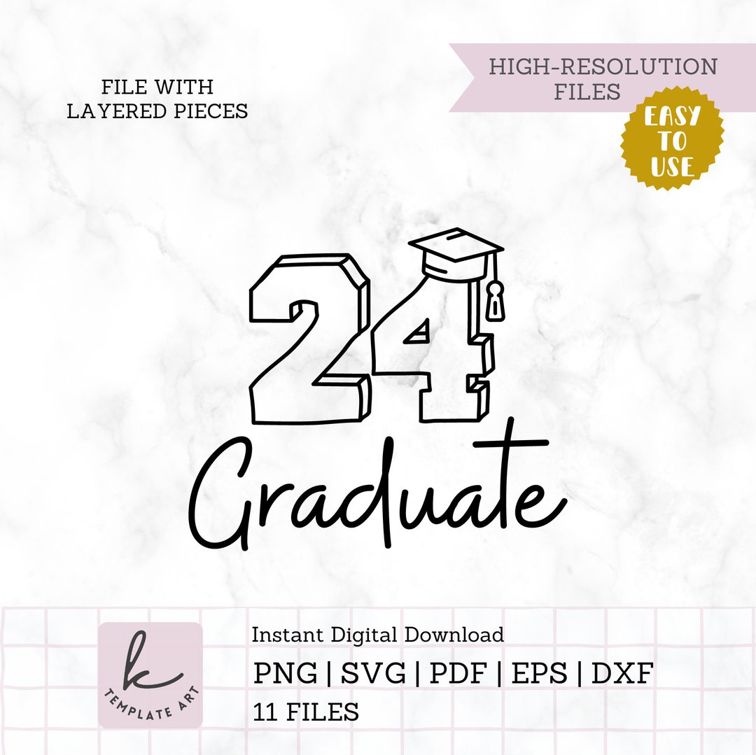 24 Handwritten Graduate SVG File for Craft Art Graduation - Etsy