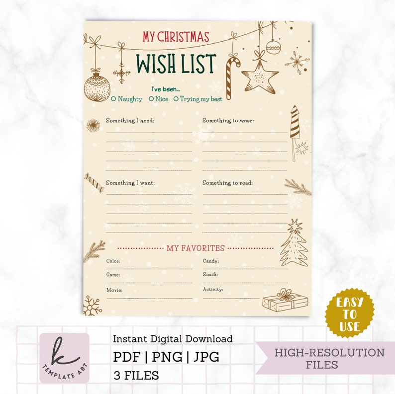 Beautiful Christmas Wish List for Teen Png, Holidays Wish List Jpg ...