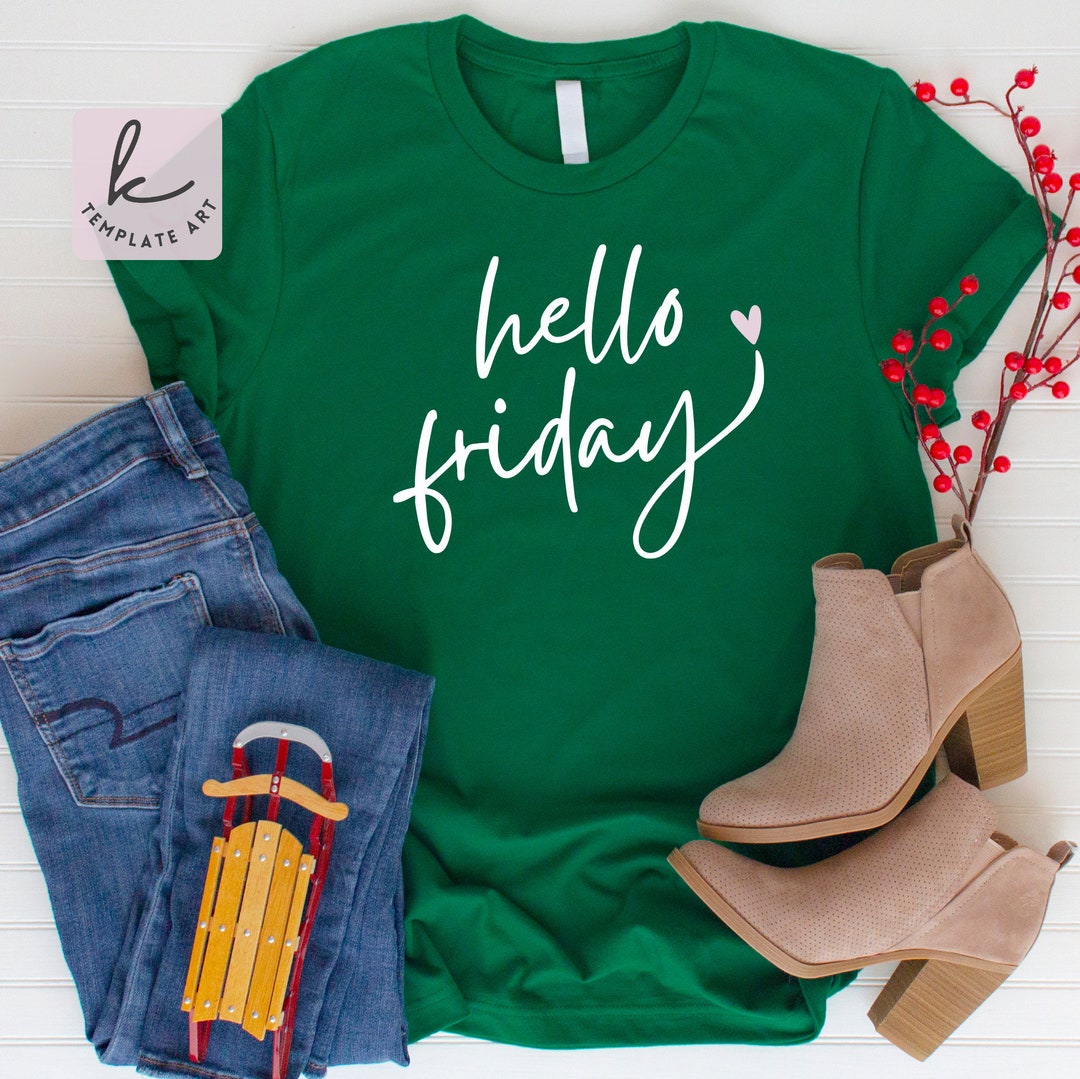 Handwritten Hello Friday Feelin' Shirt Svg File, Fun Friday Svg ...