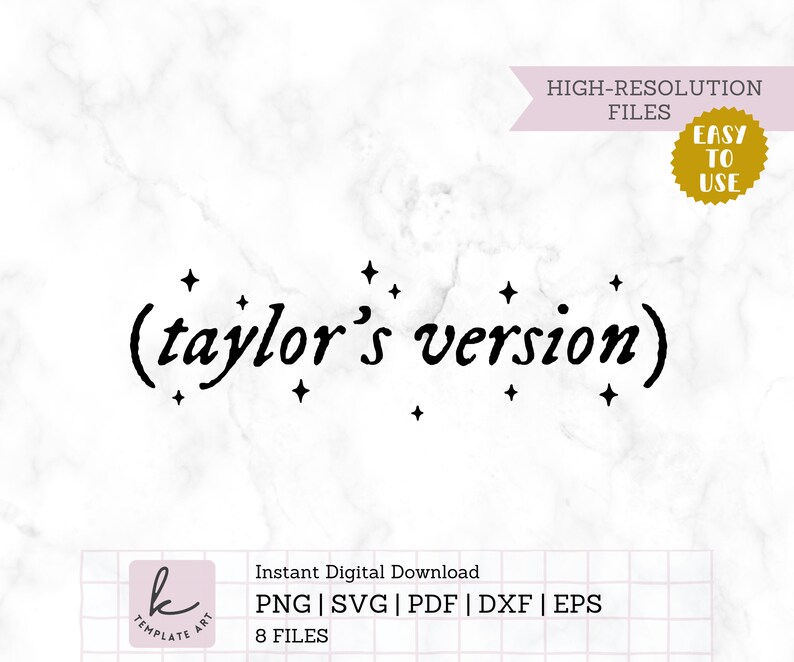 Versión Camisa Svg y Png, Taylor's Svg, Taylor's Dxf, Taylor Evermore ...