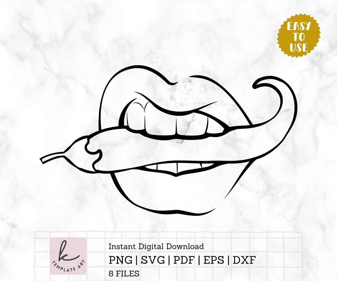 Chilli Lip Vector Art: Hot Pepper SVG, Cricut Cut File (digital ...