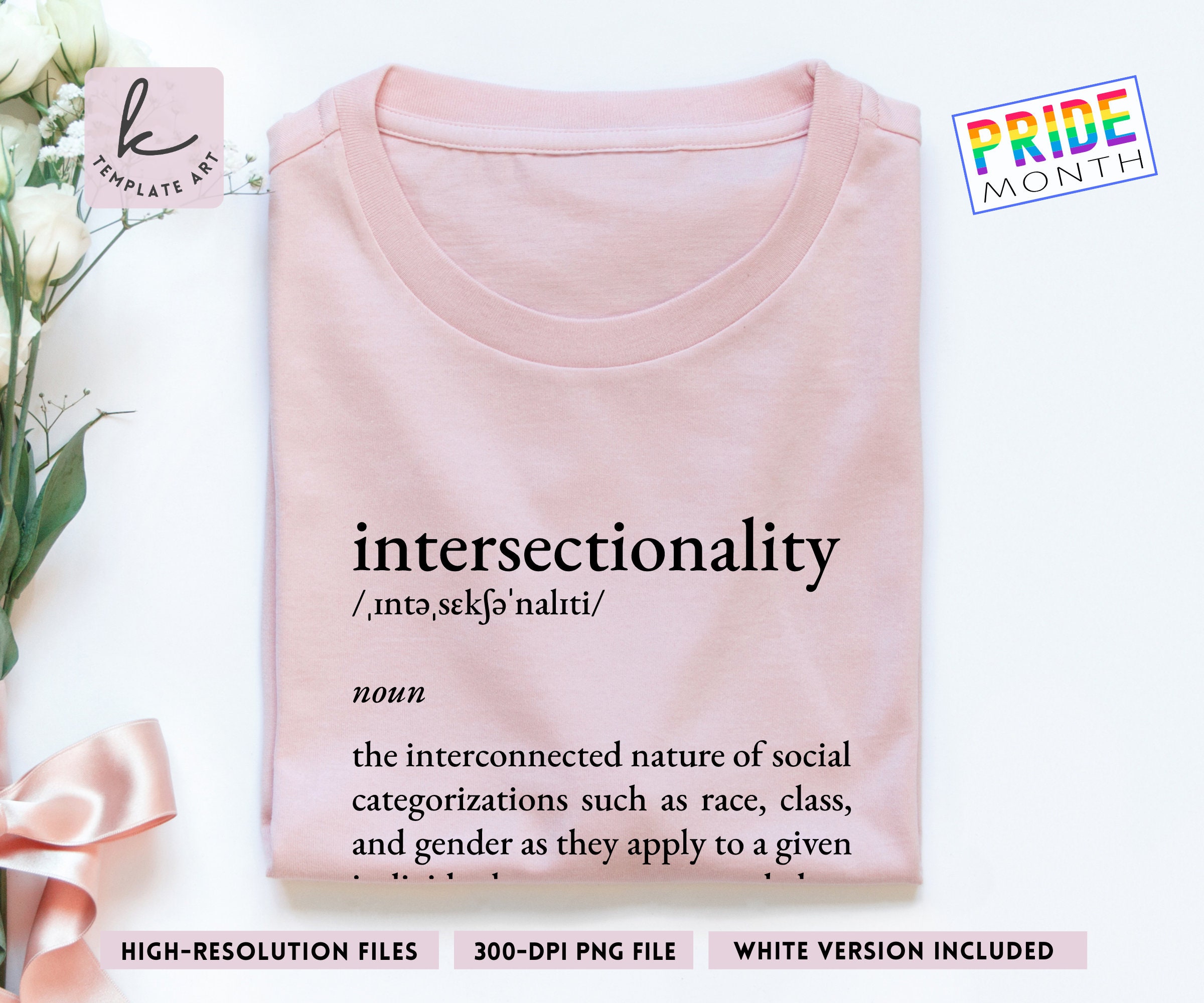 Minimal Intersectionality Definition Pride Shirt Svg File - Etsy Canada