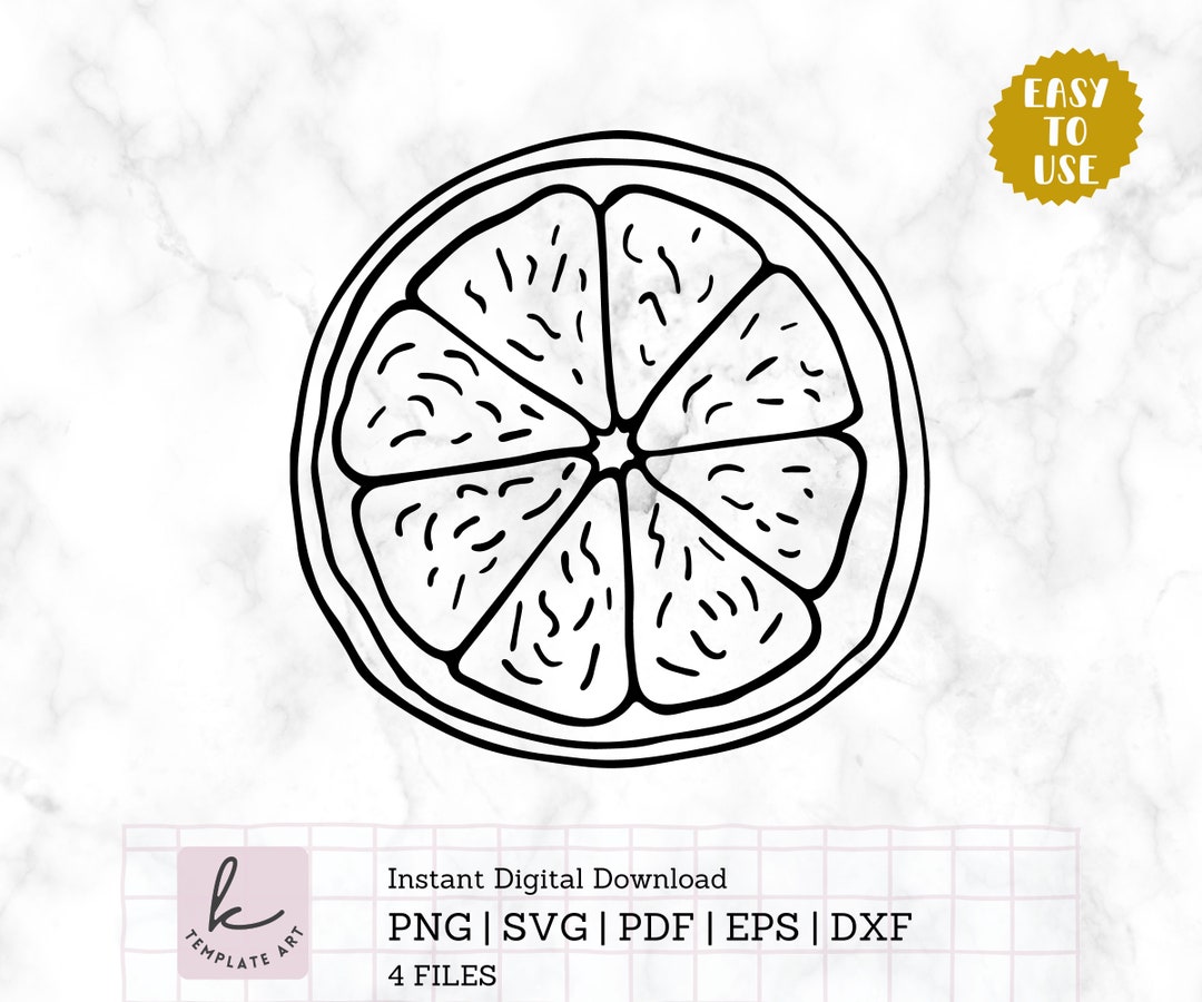 Esquema Lemon Slice Svg File for Craft Art, Lemon Png, Cut File for ...