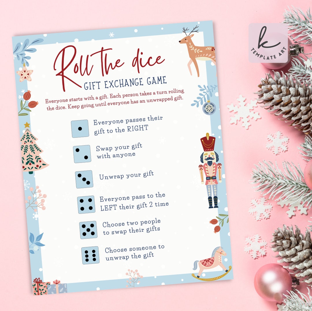 Beautiful Christmas Dice Exchange Game Png File, Office Xmas Party ...