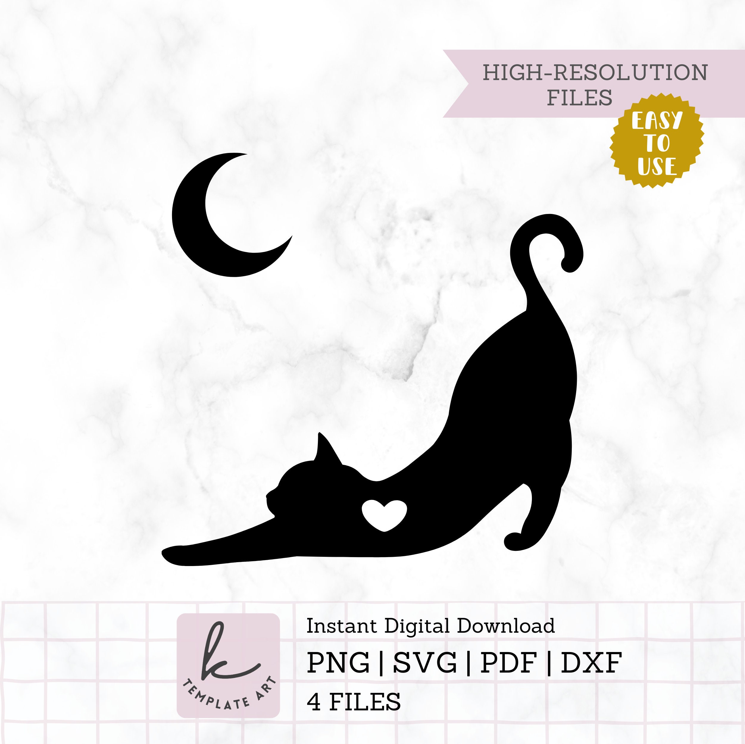 Mond Katze-Svg-Datei für Handwerkskunst und T-Shirt, Katzen-Dekor ...