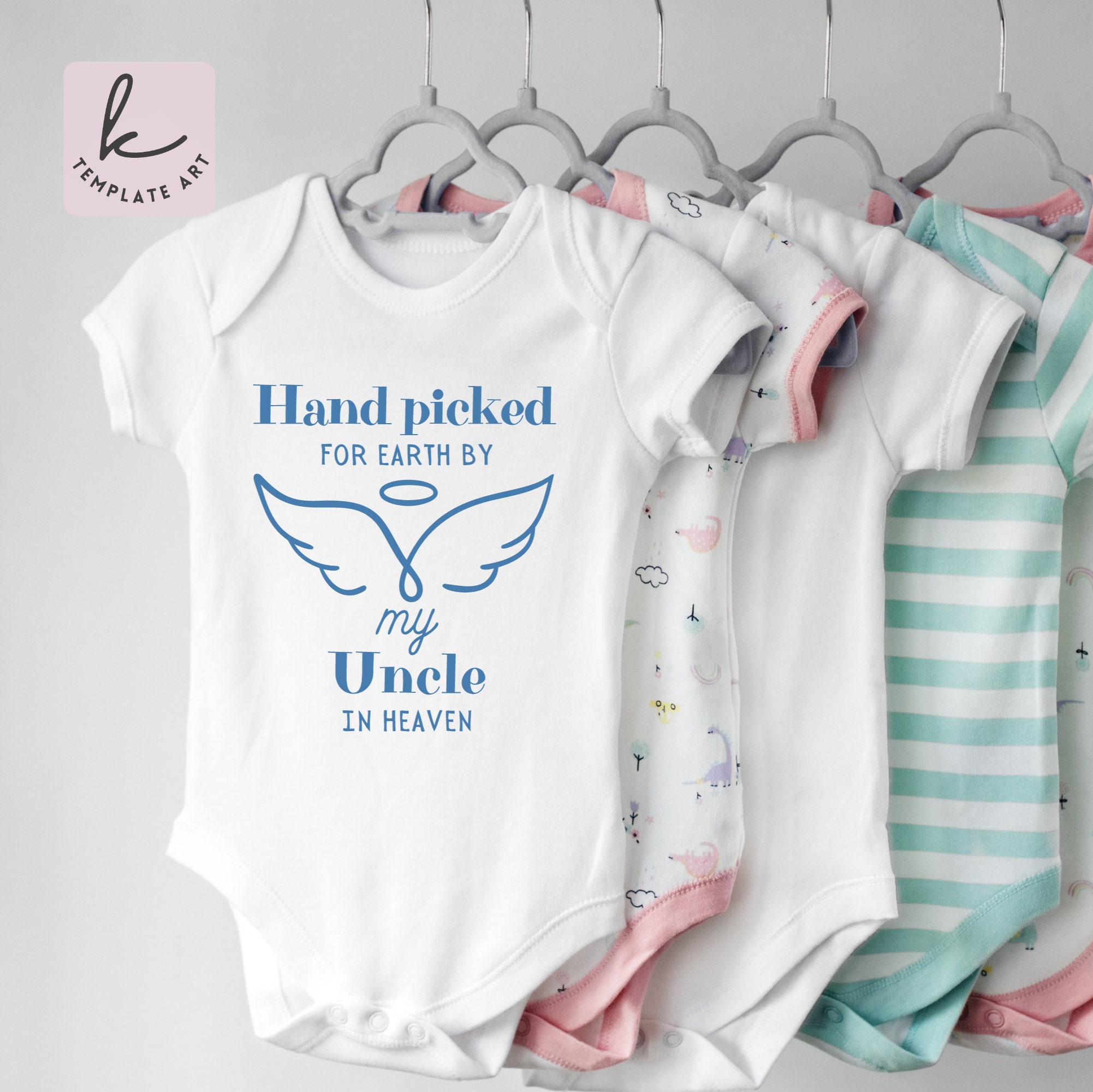 Newborn Cute Gift Svg, Hand-picked for Earth by My Uncle in Heaven Svg ...