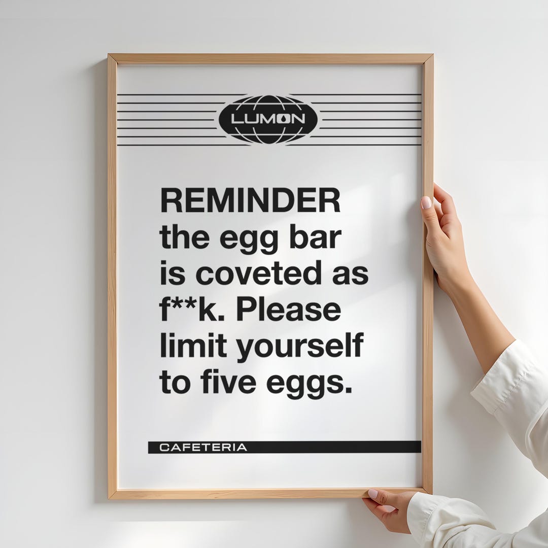 Severance Printable Egg Bar is Coveted as F, TV Show Inspired JPG ...