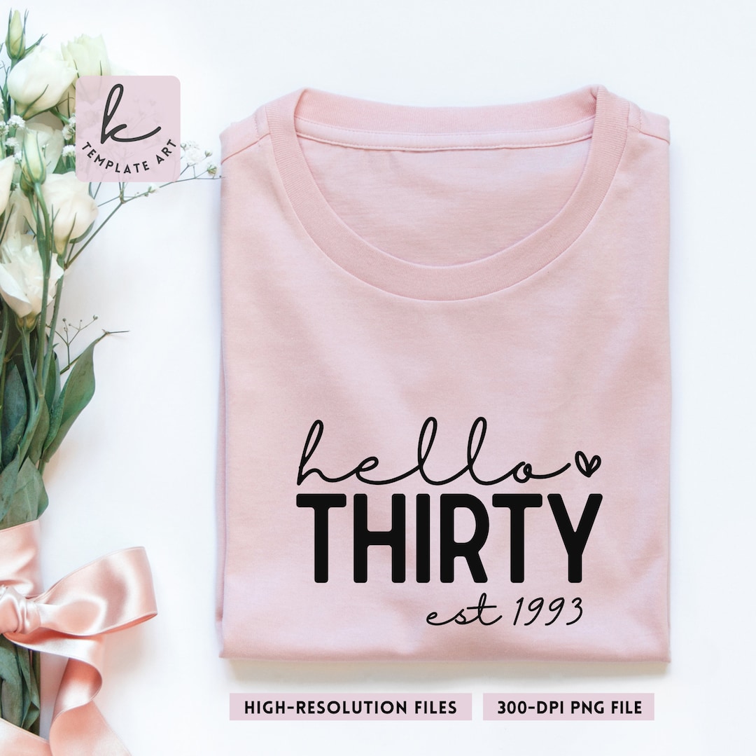 Minimal Hello Thirty Svg, 30th Birthday Shirt Svg, Thirty and Fabulous ...