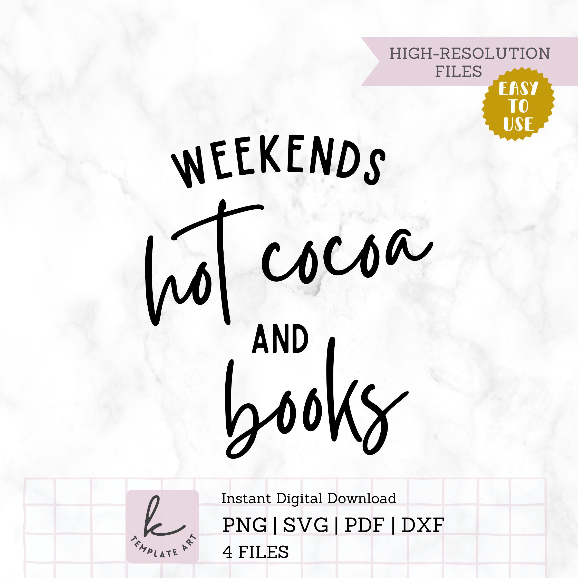 Weekends Hot Cocoa and Books Shirt Svg File Reading Books - Etsy