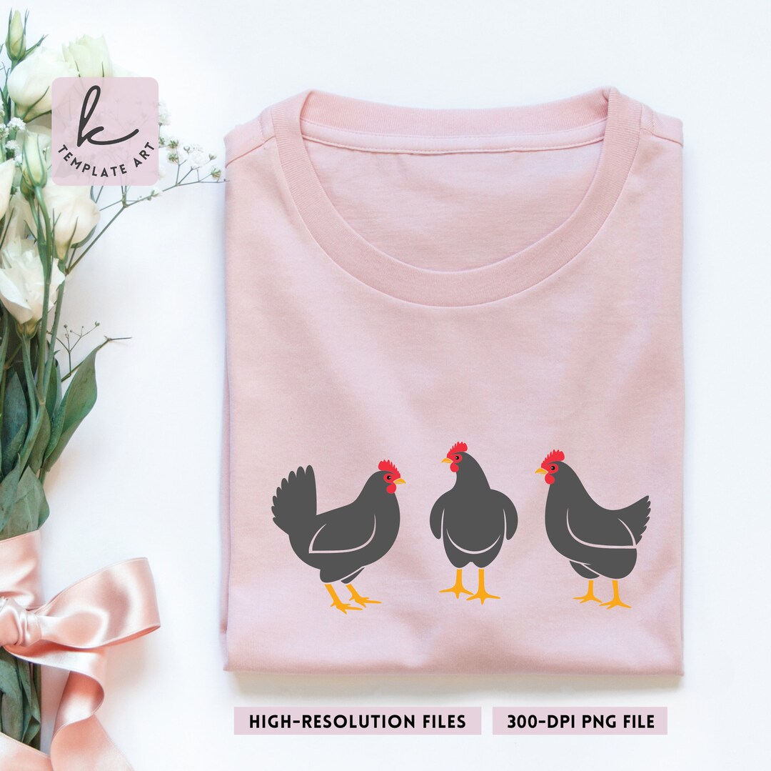 Cheerful Illustration 3 Grey Hens Svg File for Craft Art 1st - Etsy