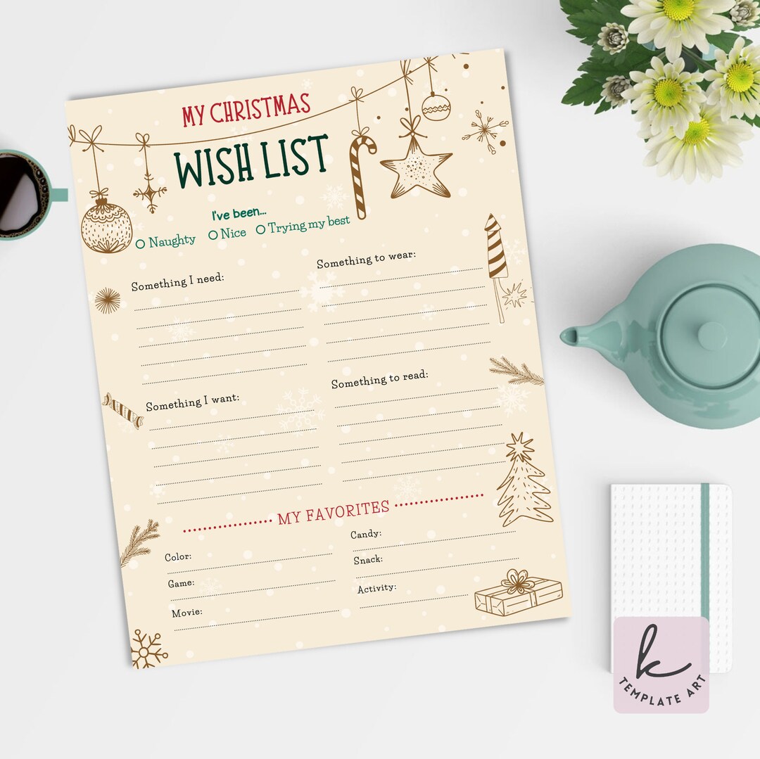 Beautiful Christmas Wish List for Teen Png, Holidays Wish List Jpg ...