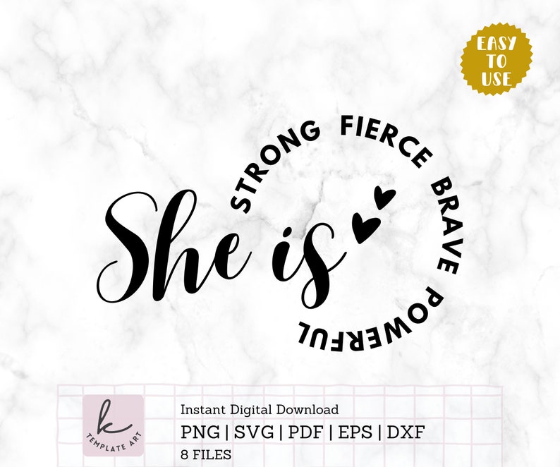 Ella es fuerte SVG, feroz, feminismo svg, mujer empoderada svg ...