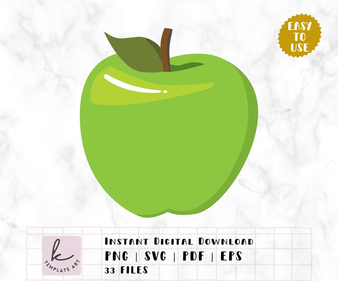 Green Apple Clipart, Teacher SVG, School PNG (digital Download) - Etsy