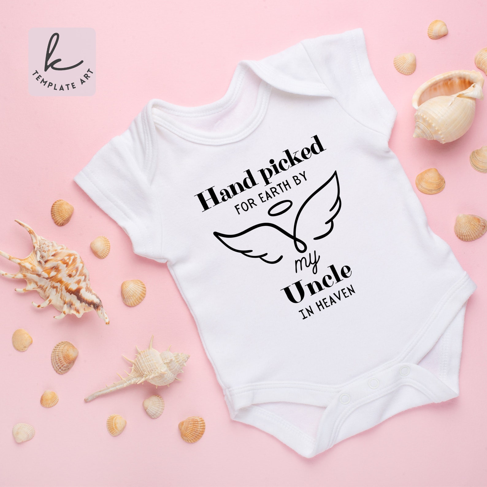 Newborn Cute Gift Svg, Hand-picked for Earth by My Uncle in Heaven Svg ...