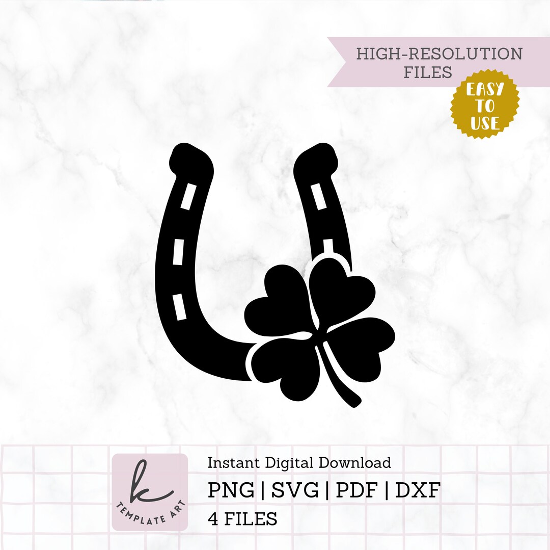 Horseshoe Clover St Patricks Day (svg, Png, Pdf, Dxf) Digital Download ...